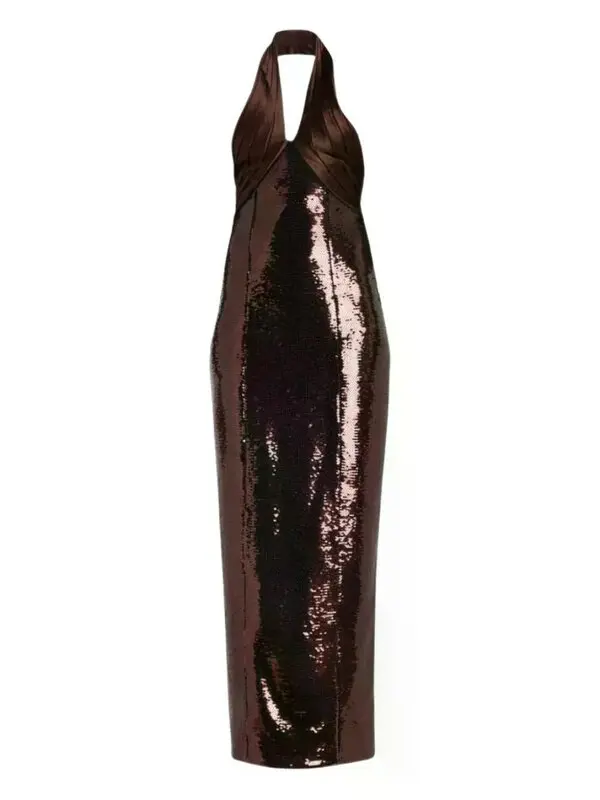 Retrofete Sequin Halterneck Midi Dress