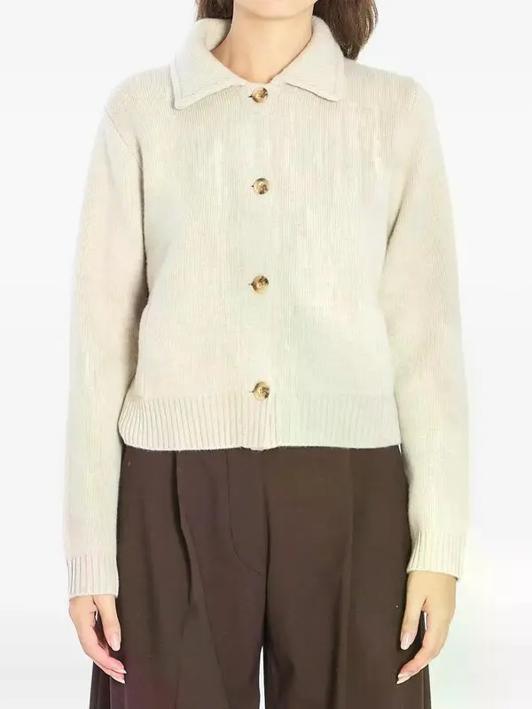 LISA YANG Lynna Pointed-collar Buttoned Cardigan