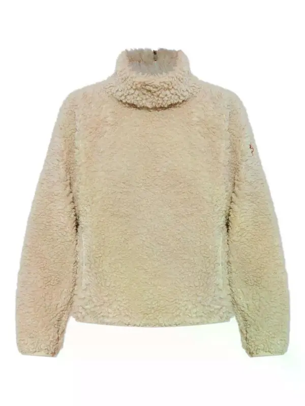 Moncler Logo-patch Teddy Sweatshirt - Neutrals