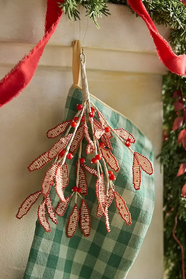 TERRAIN Beaded Mistletoe Stocking Charm