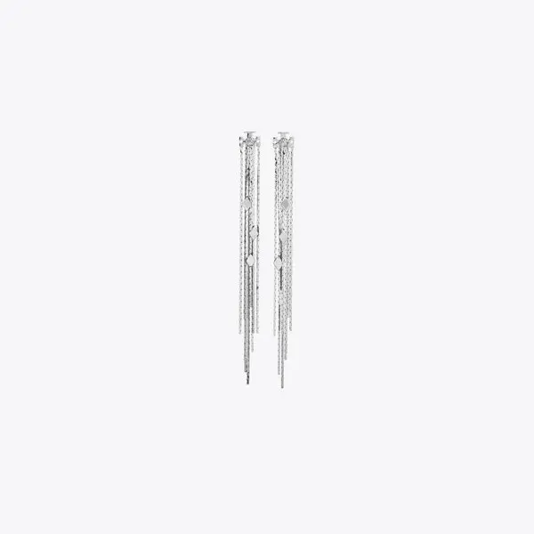 Tory Burch Front-back Chain Earrings - Tory Silver/crystal
