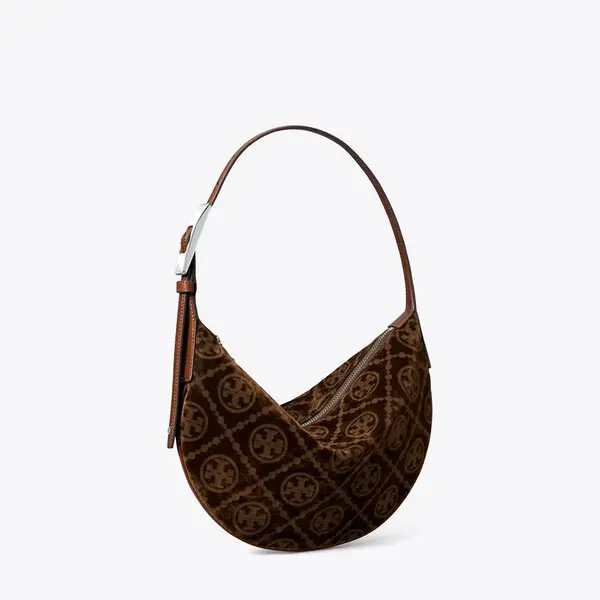 Tory Burch T Monogram Flocked Small Balloon Bag