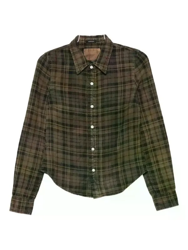 R13 Check-pattern Buttoned Shirt