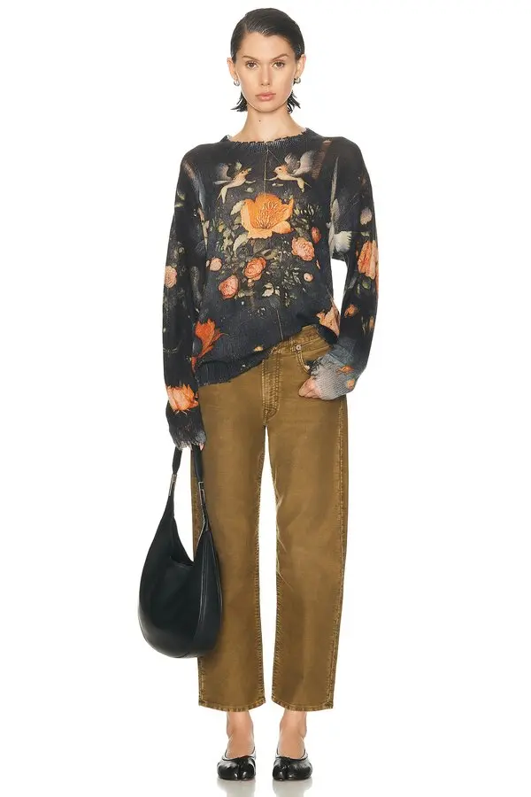 R13 Printed Cashmere Boyfriend Sweater