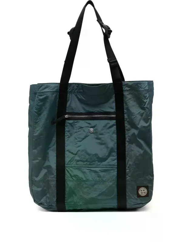 Stone Island Zip-pocket Tote Bag - Green