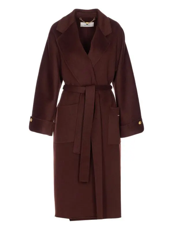 Elisabetta Franchi Wool Belted Coat
