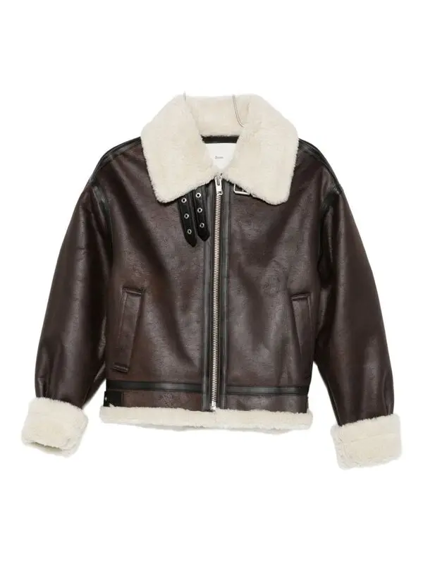 DUNST Faux Leather Shearling Jacket