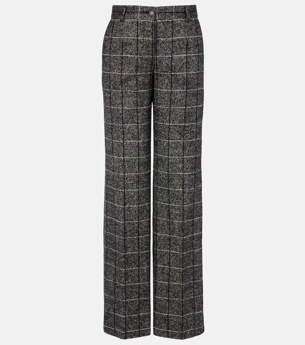 Dolce & Gabbana High-rise Wool-blend Wide-leg Pants