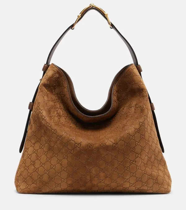 Gucci Maxi Horsebit Large Suede Tote Bag