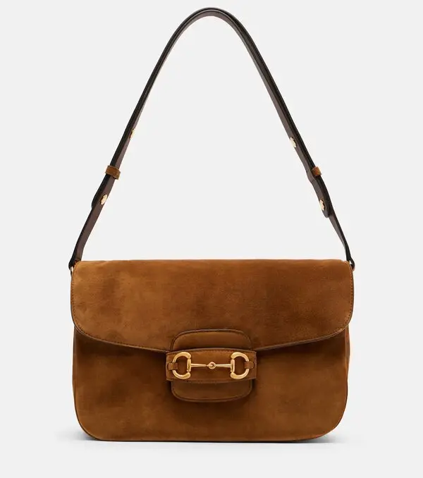 Gucci Horsebit 1955 Large Suede Shoulder Bag
