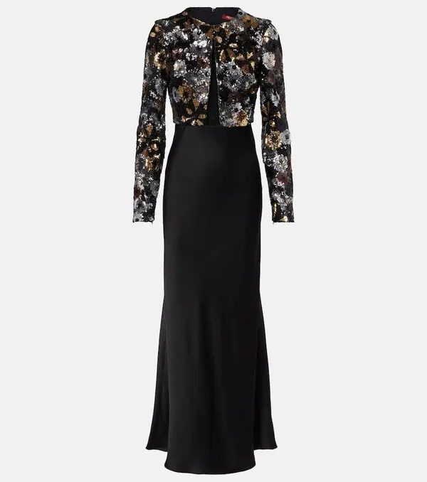 Max Mara Lastra Sequined Tulle Maxi Dress