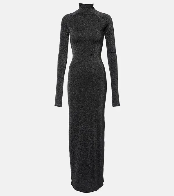 Sir The Label Lamé Turtleneck Maxi Dress