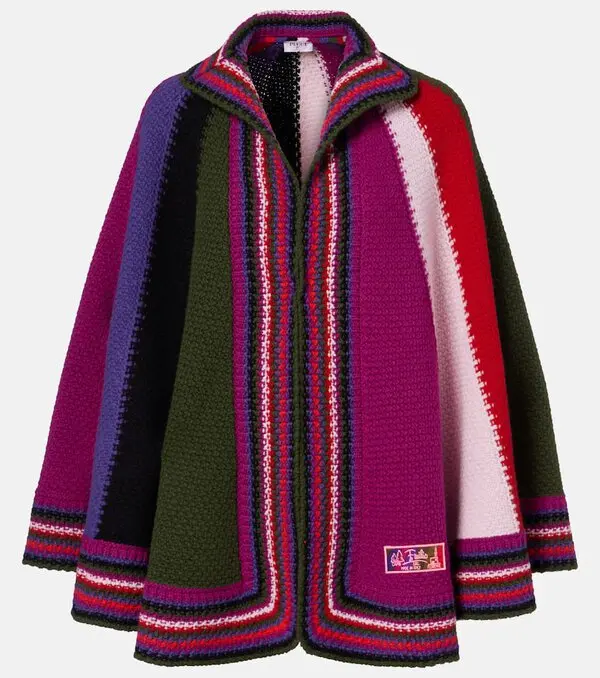 Emilio Pucci Colorblocked Wool Cape