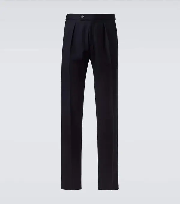 SLOWEAR Virgin Wool Tapered Trousers - Blue