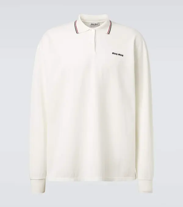 Miu Miu Cotton Piqué Polo Shirt - White