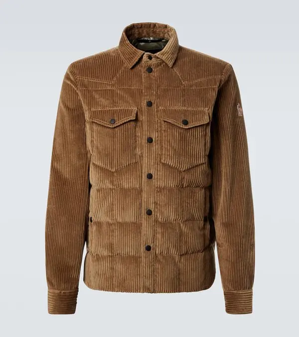 Moncler Gelt Cotton Corduroy Down Jacket - Brown