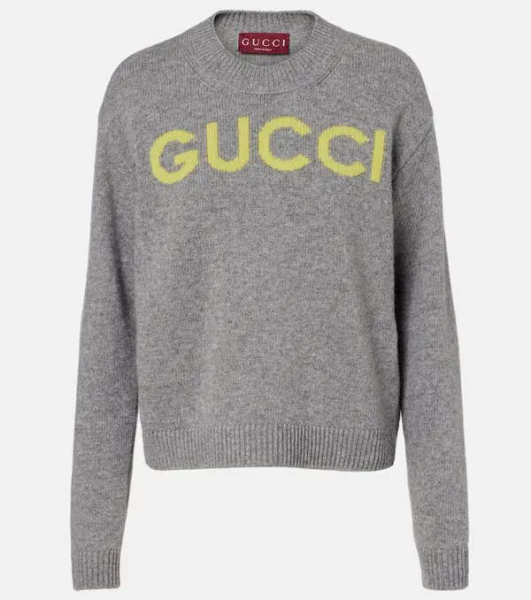 Gucci Logo Wool Sweater - Grey