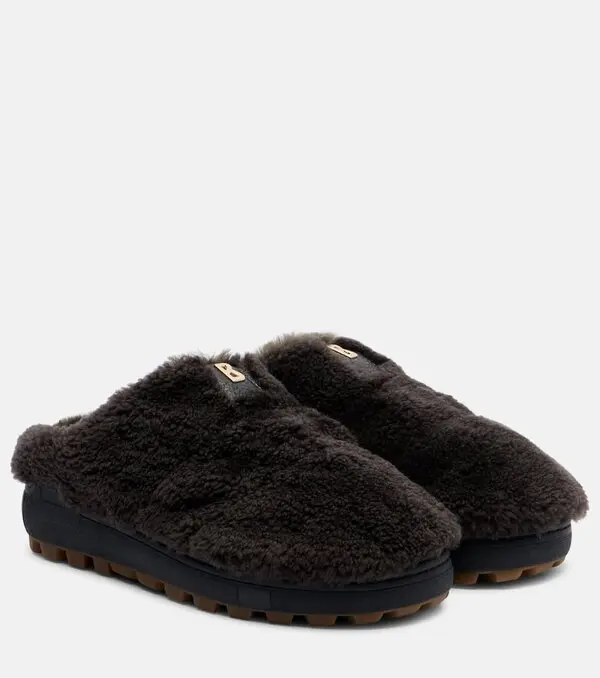Bogner Chamonix Shearling Clogs - Brown