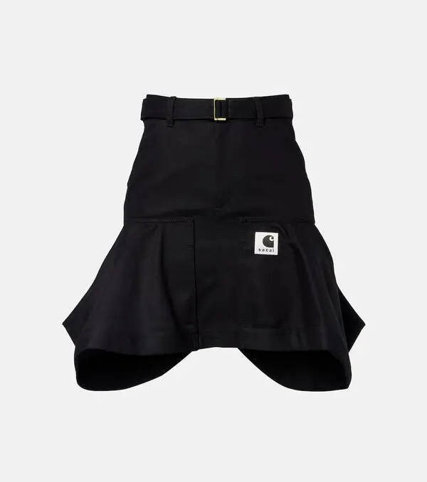 Sacai X Carhartt Cotton Canvas Miniskirt