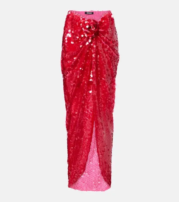 Remain Birger Christensen Asymmetric Sequined Maxi Skirt
