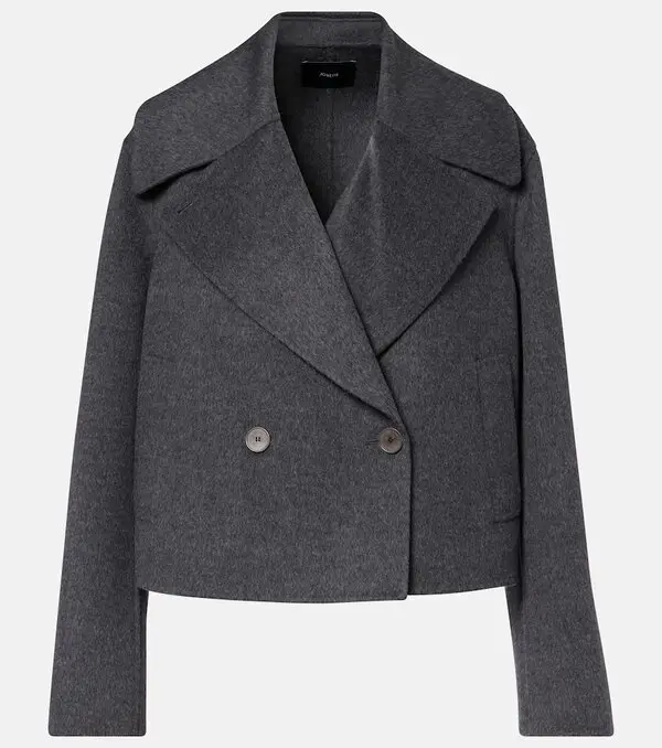 JOSEPH Cropped Wool And Cashmere Peacoat