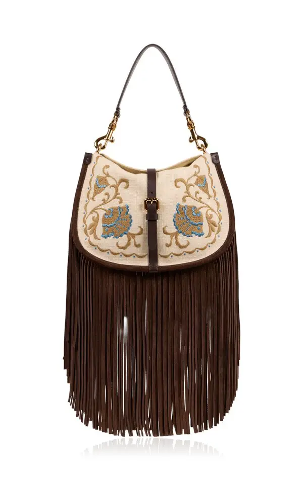 Etro Medium Pony Crossbody With Fringe - Brown