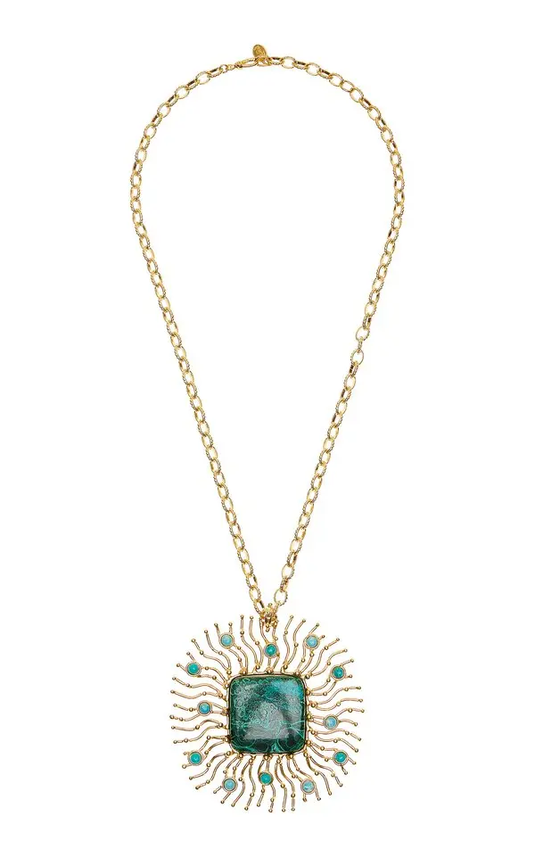 Sylvia Toledano 18k Plated Chrysocolla, Turquoise, Larimar Necklace
