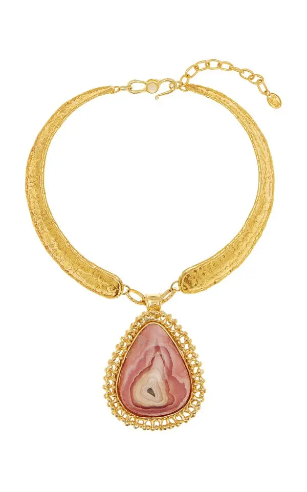 Sylvia Toledano 18k Plated Rhodochrosite Necklace - Gold