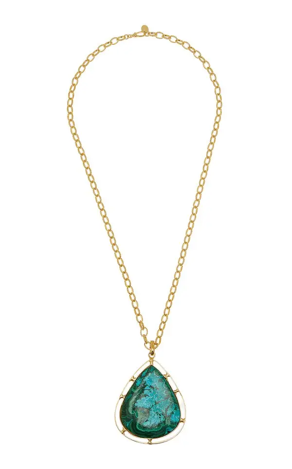 Sylvia Toledano 18k Plated Malachite And Turquoise Necklace