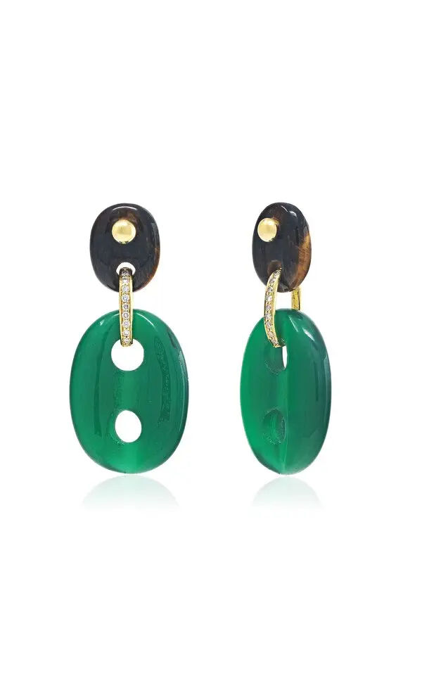 JENNA BLAKE Mariner 18k Yellow Gold Multi-stone Earrings