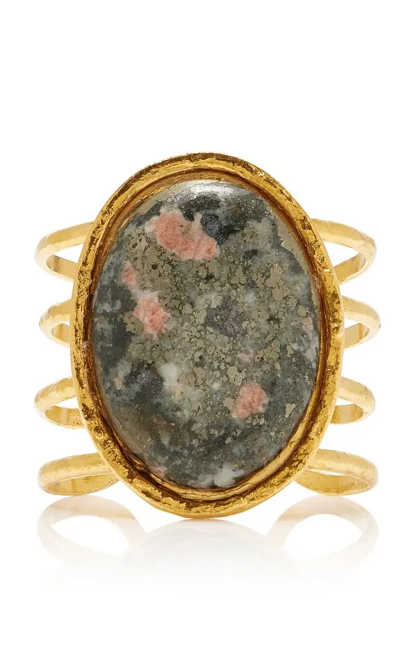 Sylvia Toledano 18k Plated Ocean Jasper Cuff Bracelet