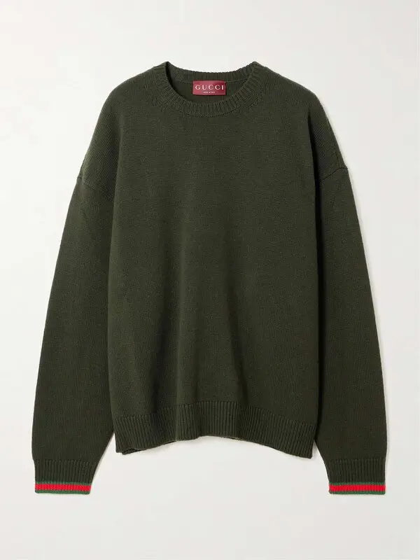 Gucci Wool And Cashmere-blend Sweater - Dark Green