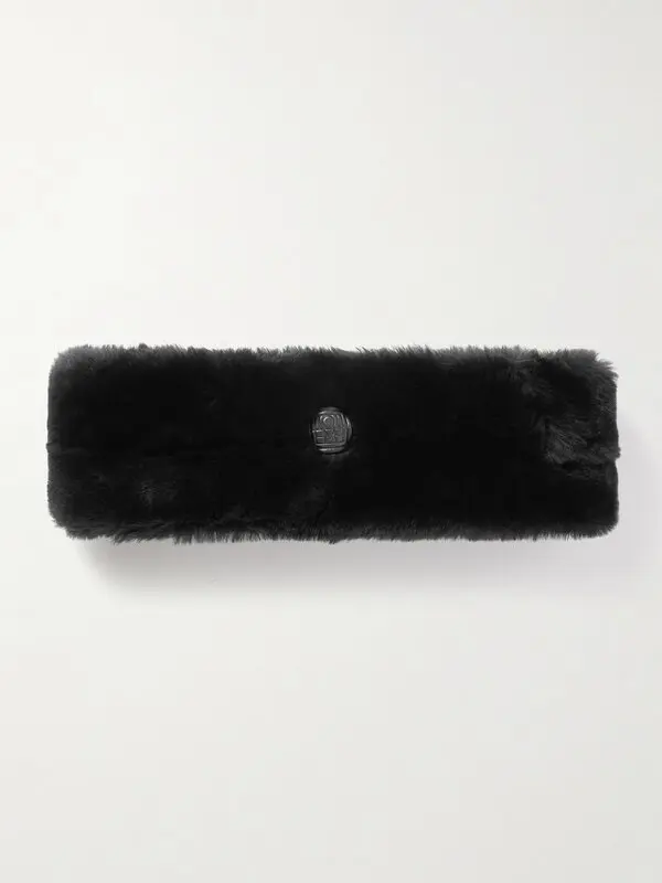 TOTÊME Leather-trimmed Shearling Headband