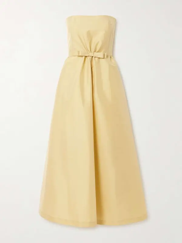 Bernadette Bodette Strapless Bow-detailed Taffeta Midi Dress
