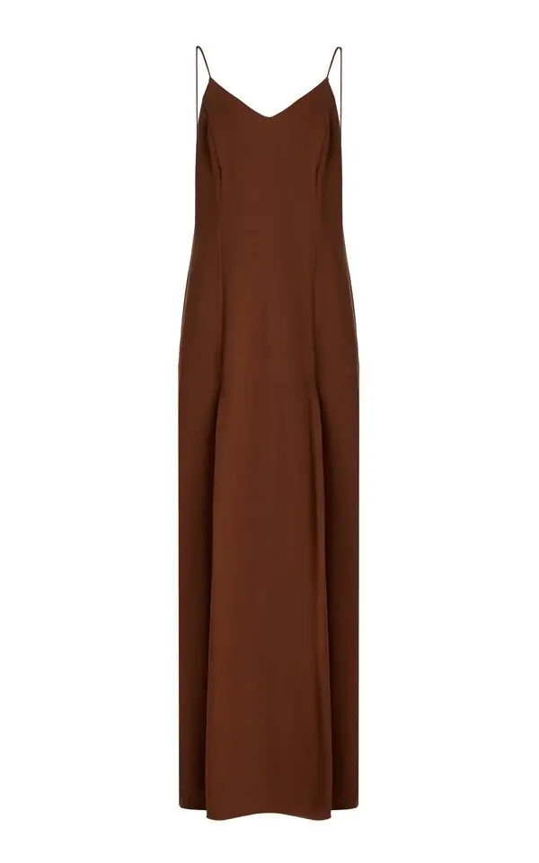 Jenni Kayne Florence Crepe Maxi Slip Dress - Brown