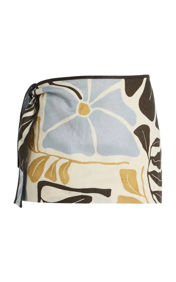 Sir The Label Lola Tie-detailed Linen Mini Skirt