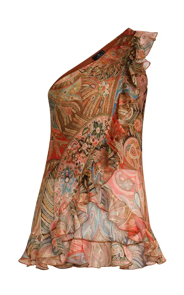 Etro Ruffled One-shoulder Top