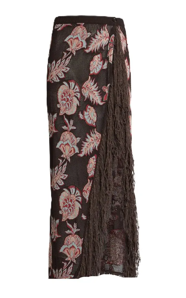 Etro Fringed Knit Maxi Skirt