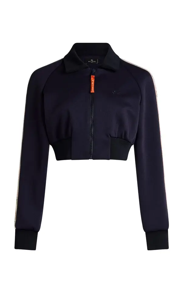 Etro Cropped Zipped Track Jacket - Blue