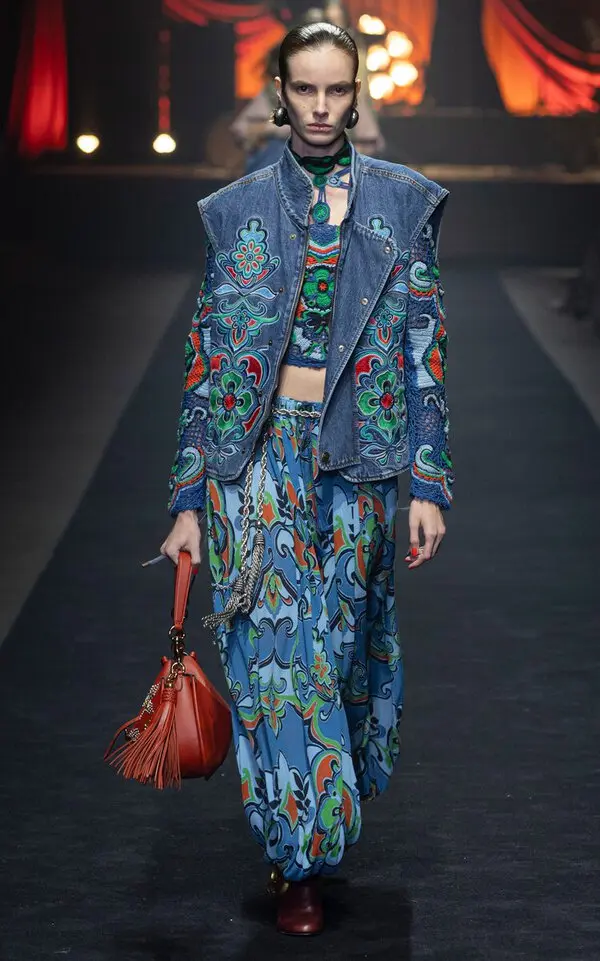 Etro Printed Georgette Balloon Pants