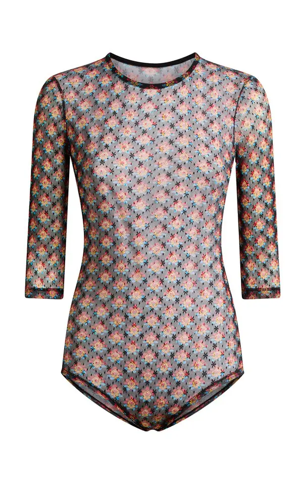 Etro Printed Mesh Bodysuit