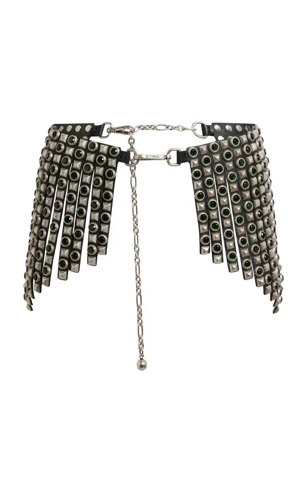 Etro Fringe Belt With Studs - Black