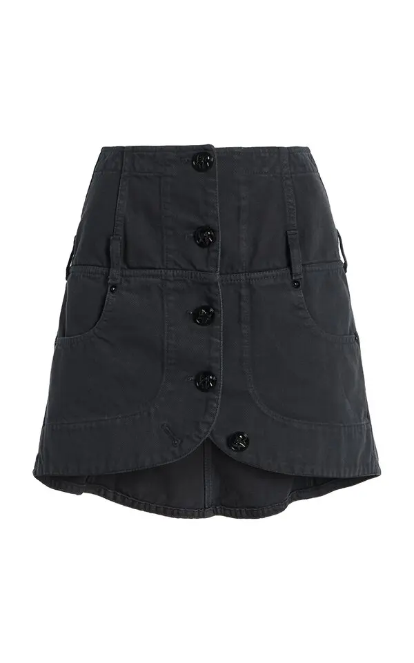 WIEDERHOEFT Mini Tulip Denim Skirt
