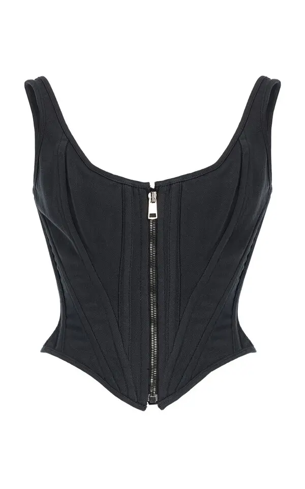 WIEDERHOEFT Zip-front Venus Denim Corset