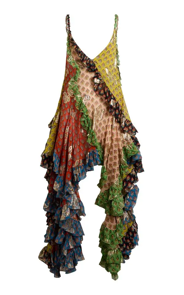 Etro Metallic Silk Midi Dress
