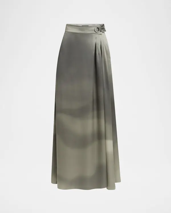 Giorgio Armani Ombre Silk Maxi Wrap Skirt