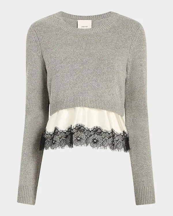 Cinq À Sept Zyla Cashmere Blend Layered Sweater