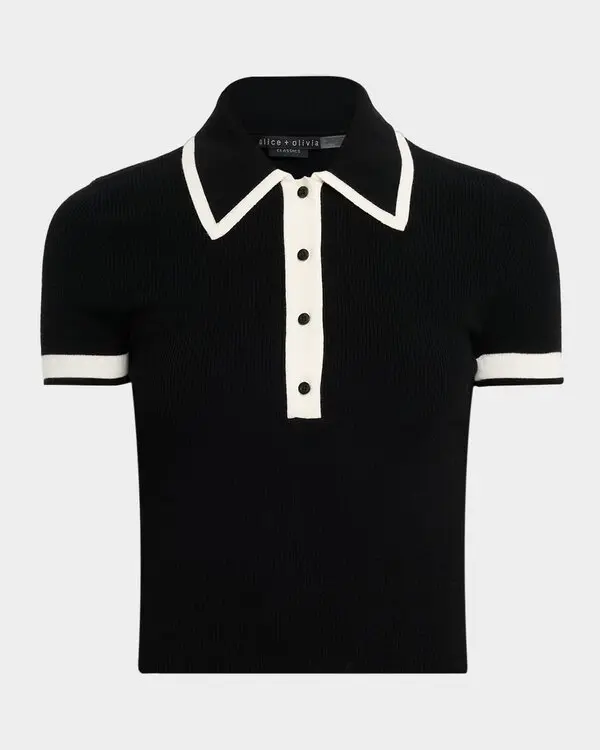 Alice + Olivia Pia Wool-blend Knit Polo