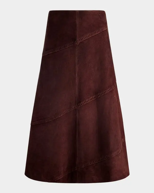 Alice + Olivia Sosie Suede Midi Skirt
