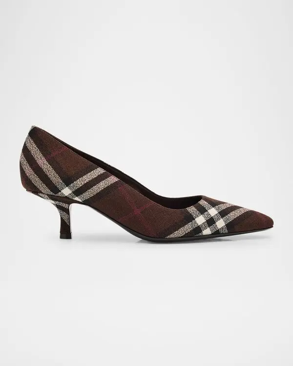 Burberry 25mm Check Dame Wool Pointed-toe Pumps